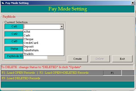 Setting default payment mode for sales (so as to speed up process of sales)